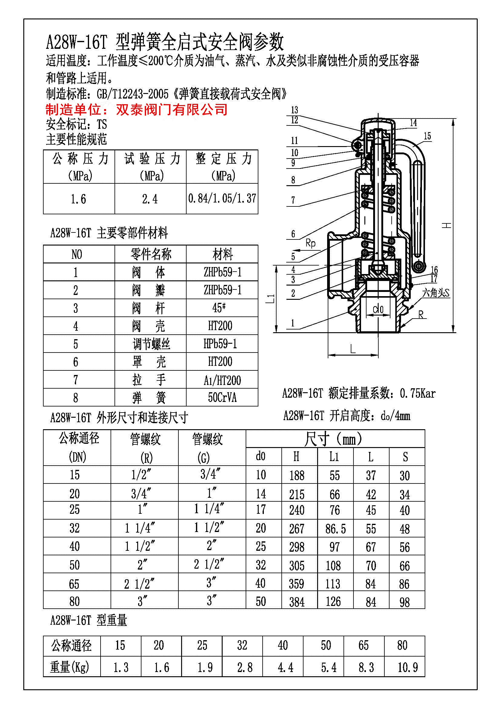 A27W/A28W-16T储气罐专用安全阀_上海双泰阀门有限公司 A27W/A28W-16T储气罐专用安全阀_上海双泰阀门有限公司